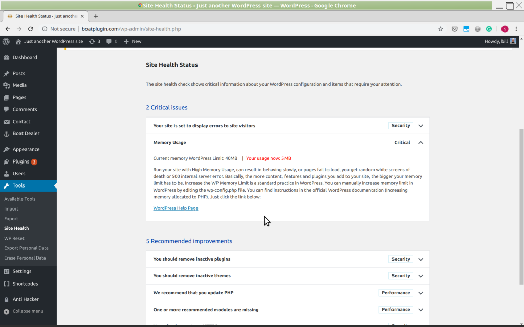 Wordpress Memory Check Free Plugin